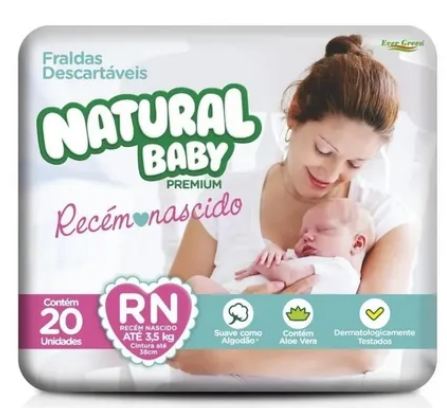 Fralda Natural Baby Premium RN até 3,5kg c/20Un - Lari Moon